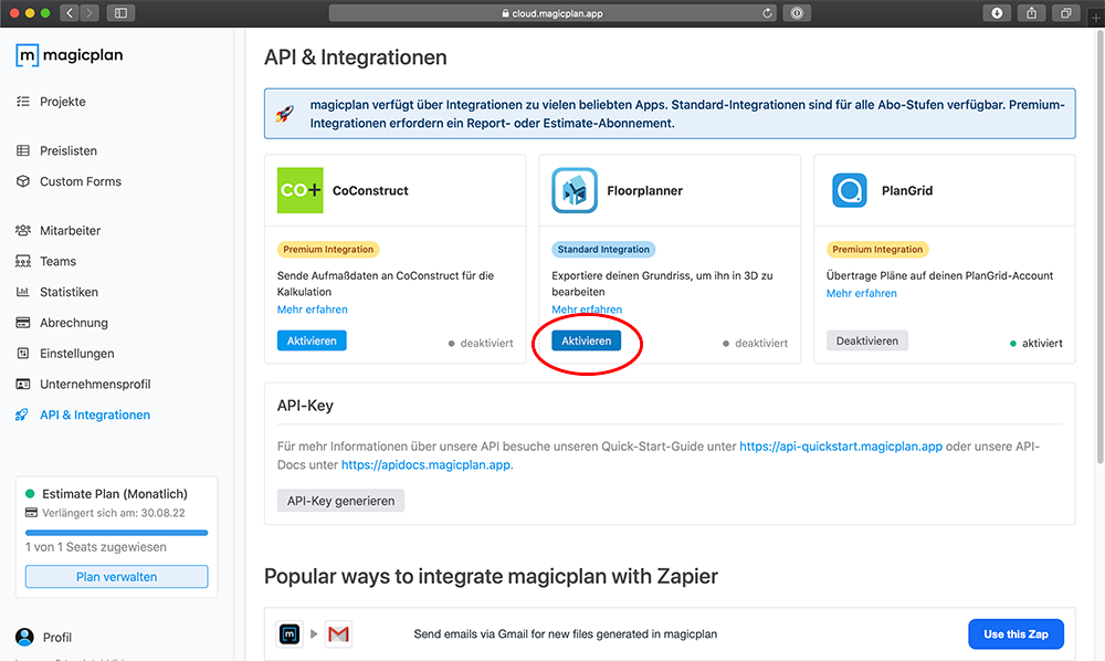 Floorplanner-Integration